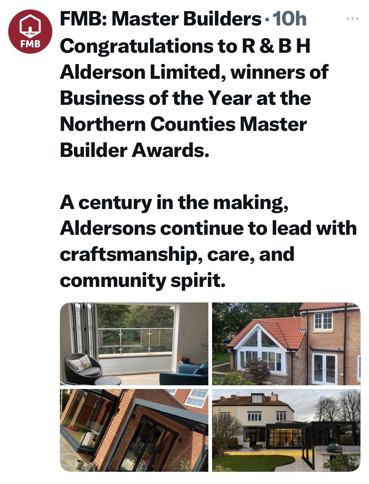 fMB awards 2025! - Alderson Building Services